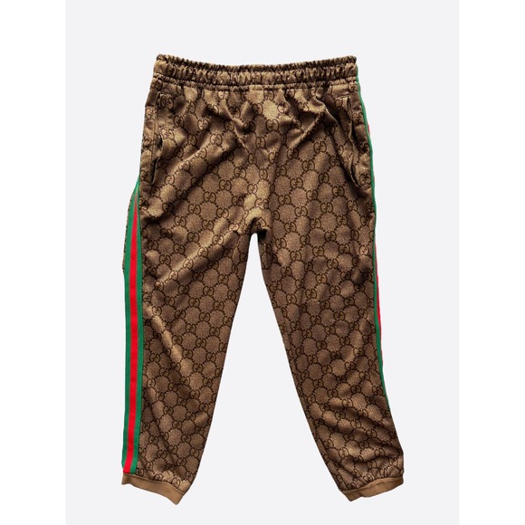 Gucci | Pants | Gucci Tan Monogram Striped Track Pants | Poshmark